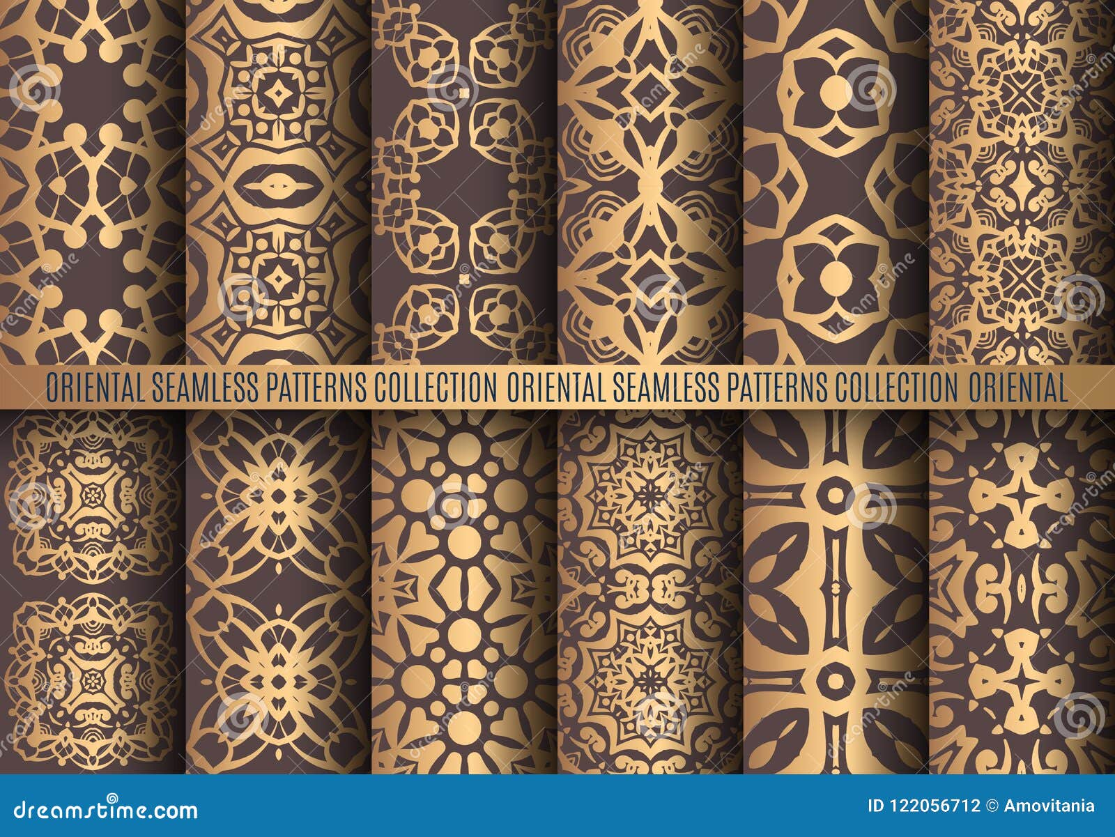 Modelos De Oro Del Arabesque Ilustración del Vector - Ilustración de ...