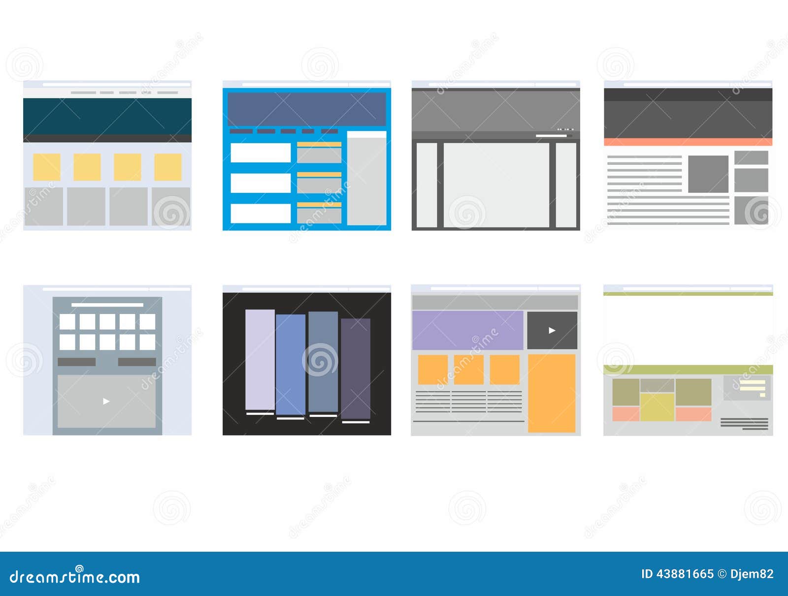 Modelos del sitio web ilustración del vector. Ilustración de tiras ...