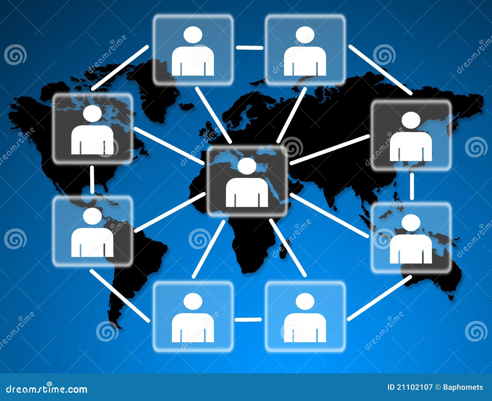 Modelos Humanos Conectados Juntos En Red Social Stock de ilustración ...