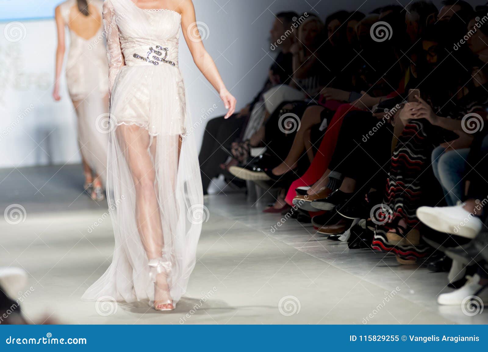 Modelos no desfile de moda imagem editorial. Imagem de roupa - 115829255