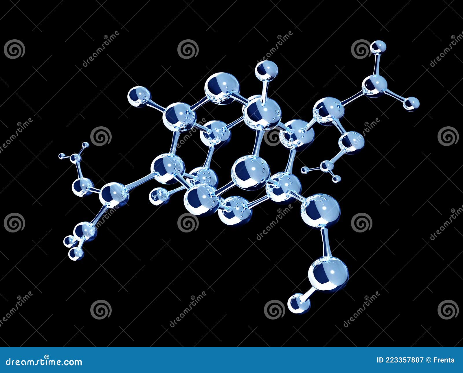 Models of Abstract Molecular Structure. Isolated on Black Background ...