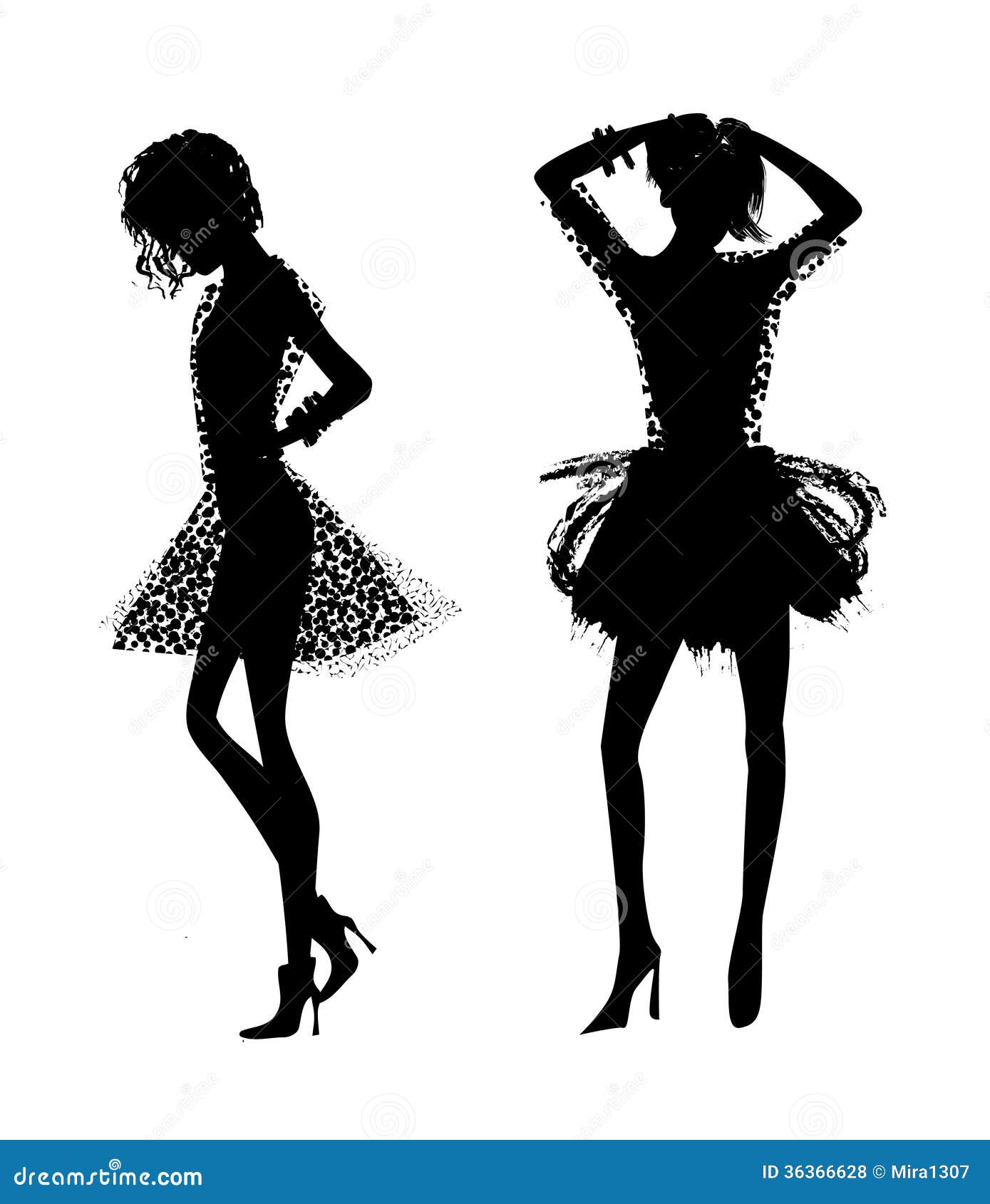 Models stock vector. Illustration of dress, skirt, models - 36366628