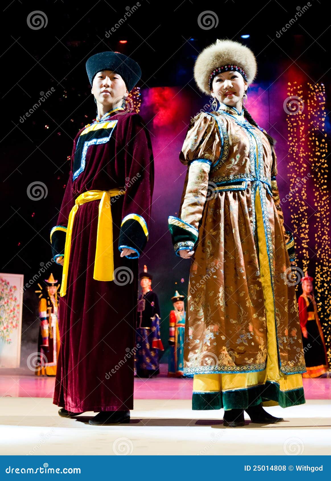 Models in Buryat (Mongolian) Costumes Editorial Stock Photo - Image of ...