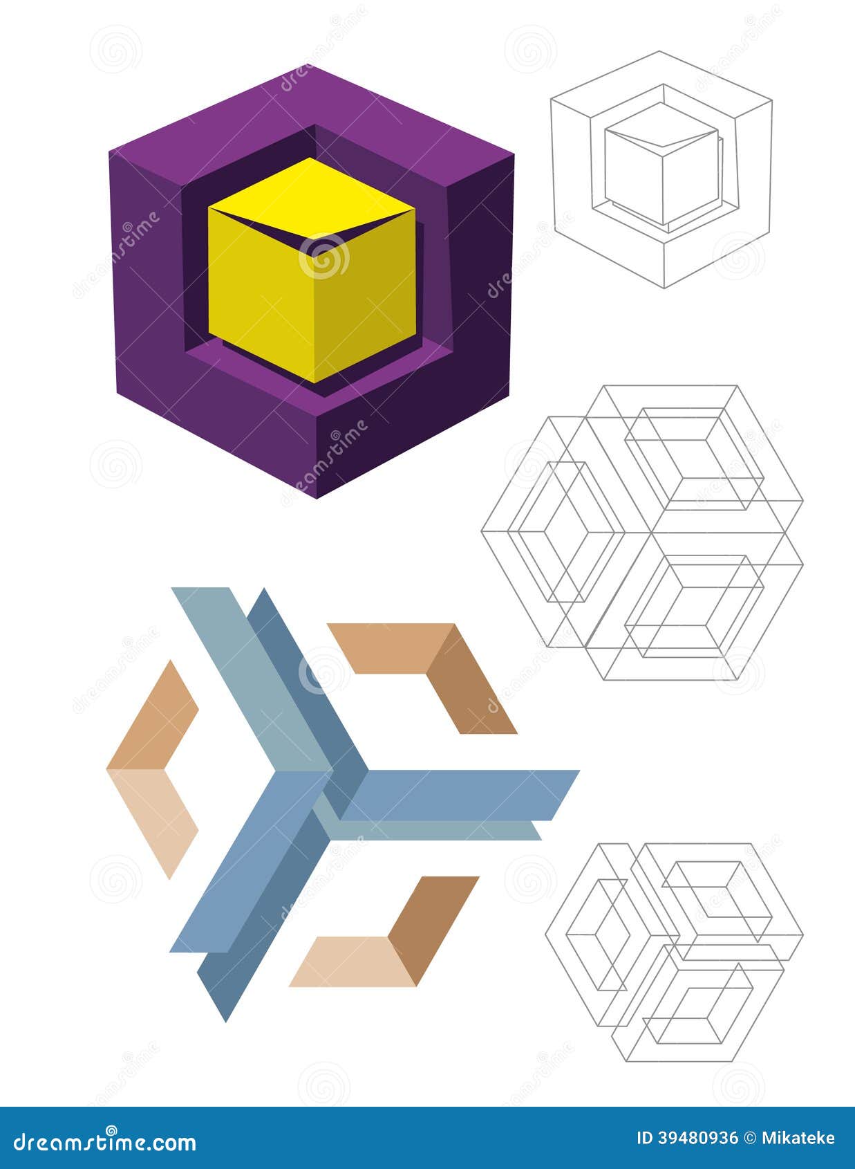 Models cubes stock vector. Illustration of abstract, geometric - 39480936