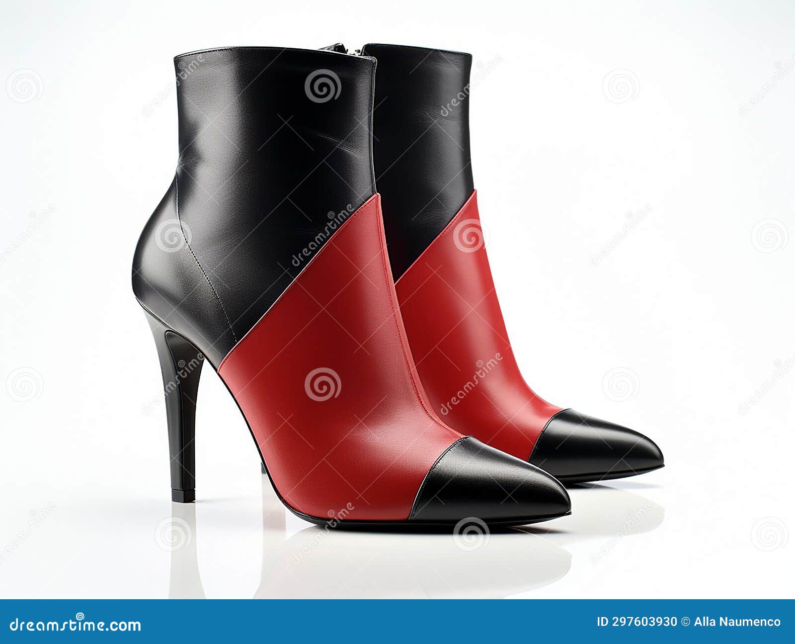 Models of Elegant Ankle Boots with Two-tone Heels Stock Illustration ...