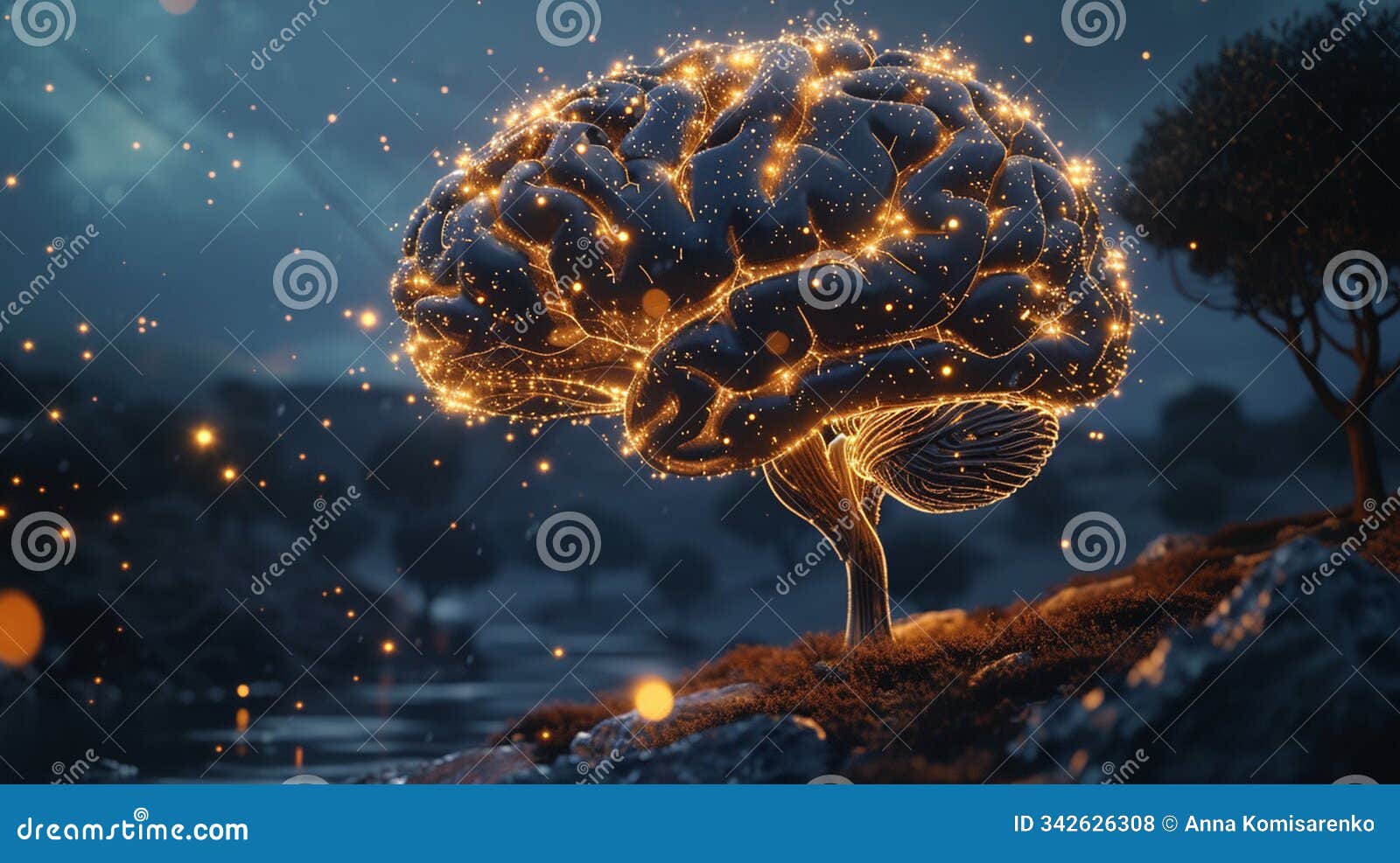 Models of the Human Brain Tree Stock Photo - Image of cerebrum, genius ...