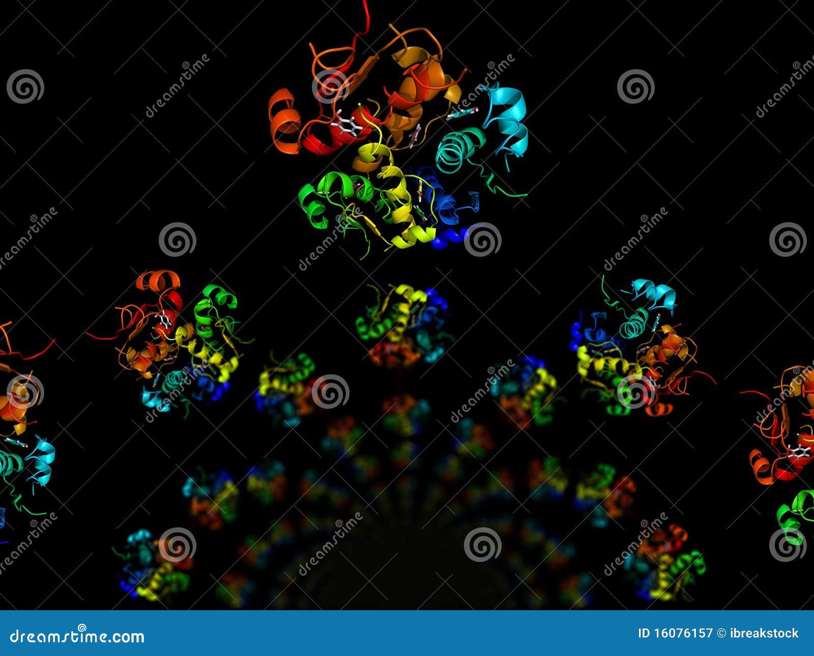Models of Human Insulin stock illustration. Illustration of generated ...