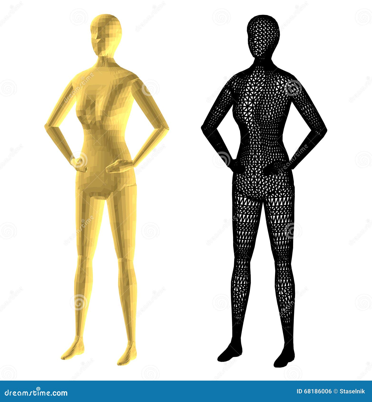 Models of Mannequins Gold Color Stock Vector - Illustration of ...