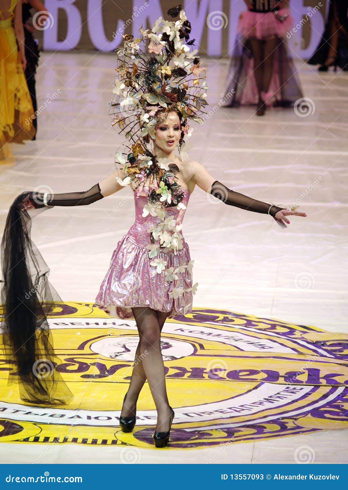 Models on podium editorial stock photo. Image of dress - 13557093