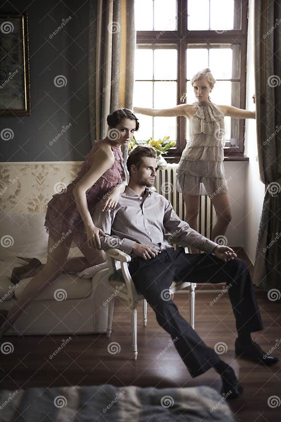 Models Posing in a Stylish Interior Stock Photo - Image of copy, life ...
