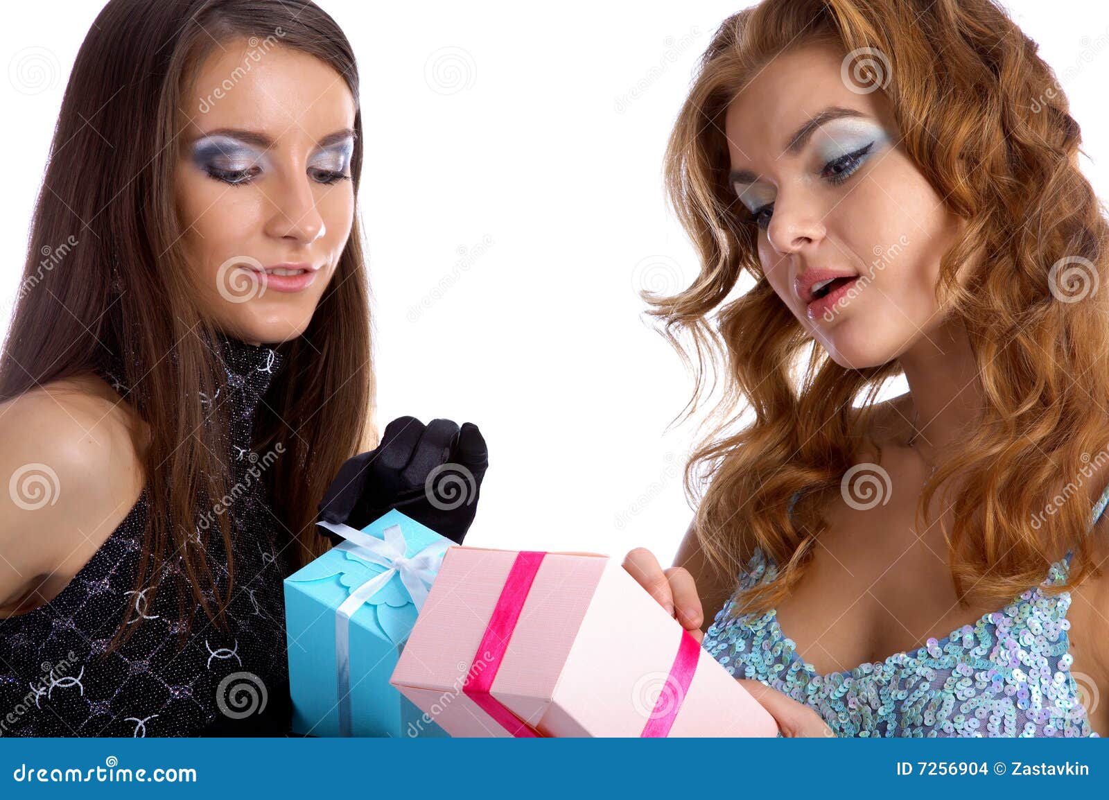 Models with presents stock photo. Image of girl, happiness - 7256904