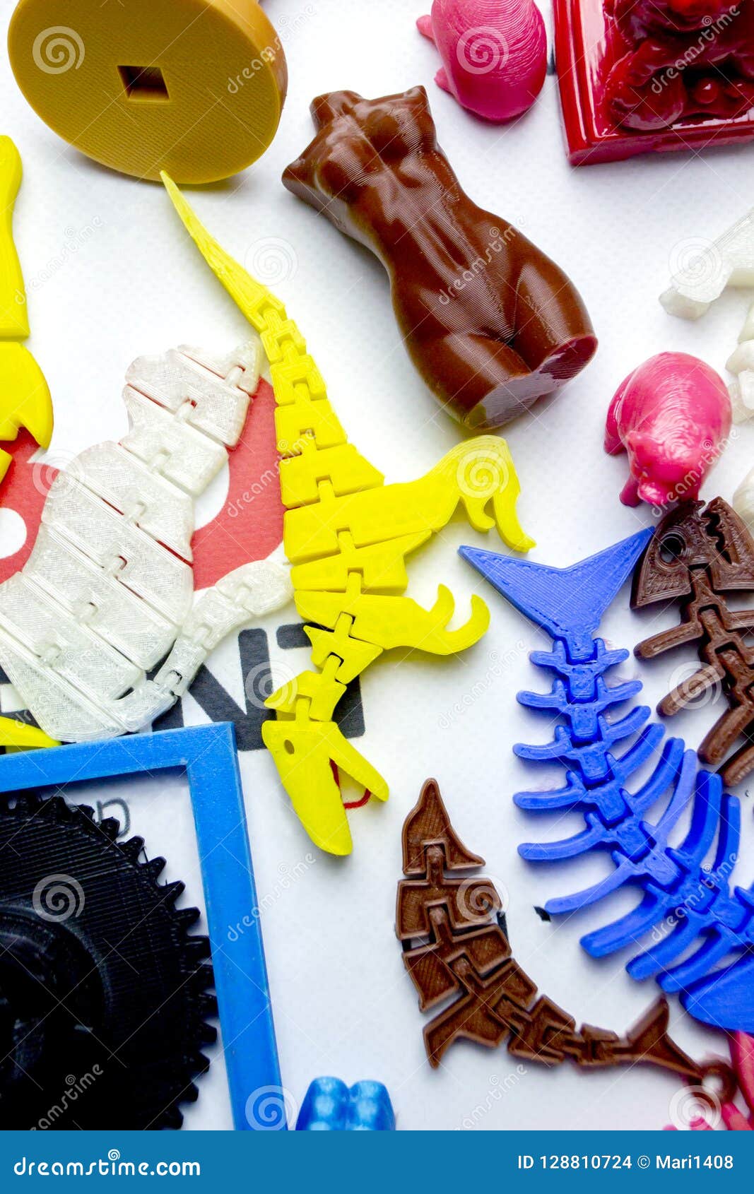 Models Printed by 3d Printer. Bright Colorful Objects Printed on a 3d ...