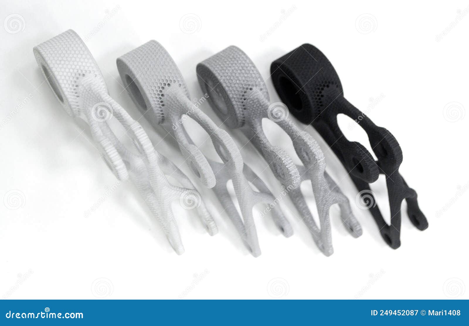 Models Printed on 3D Printer Isolated on White Background. Stock Image ...