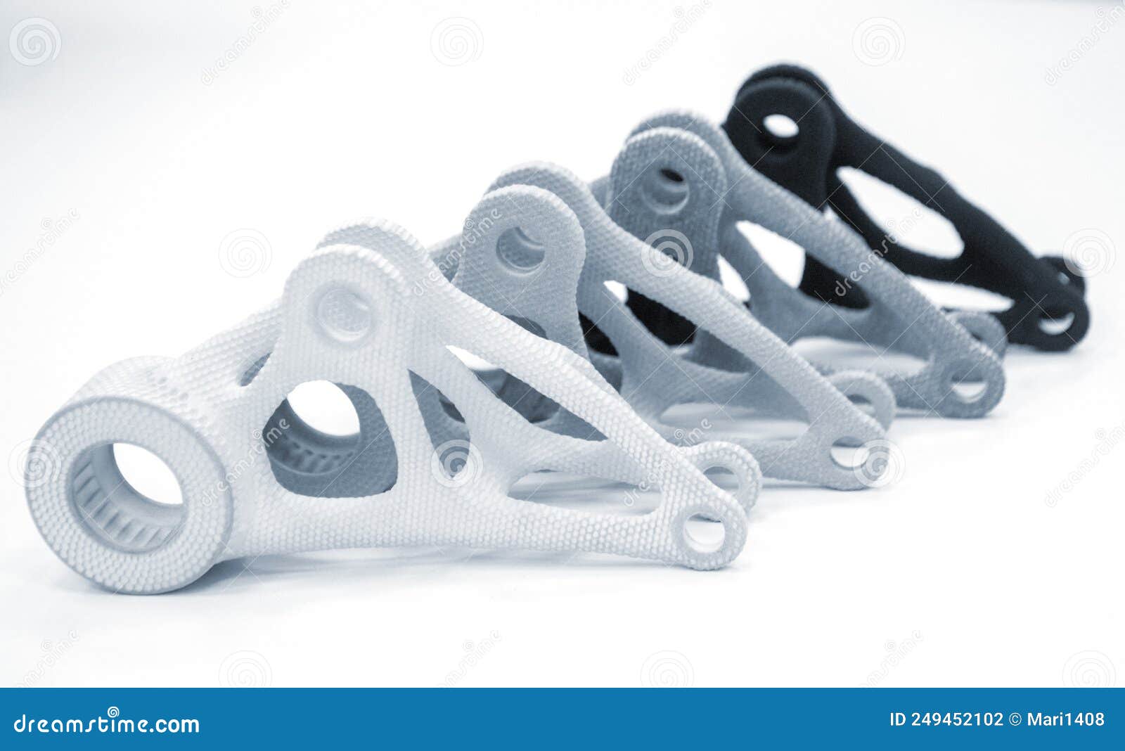 Models Printed on 3D Printer Isolated on White Background. Stock Photo ...