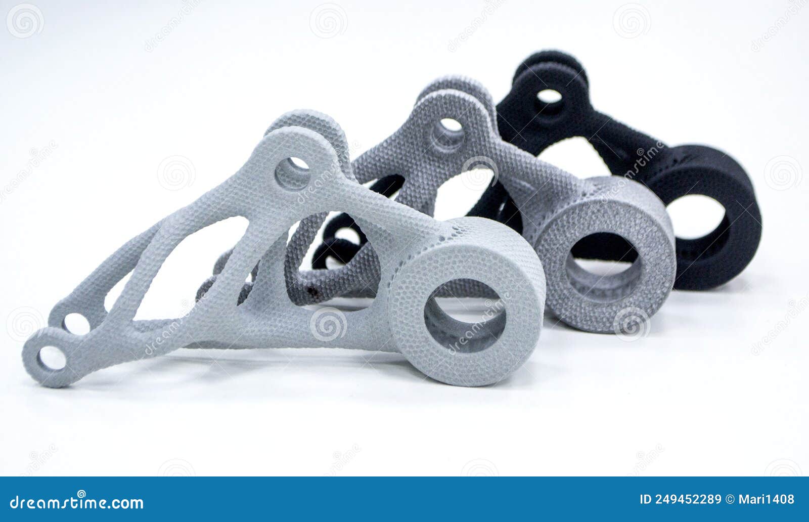 Models Printed on 3D Printer Isolated on White Background. Stock Image ...