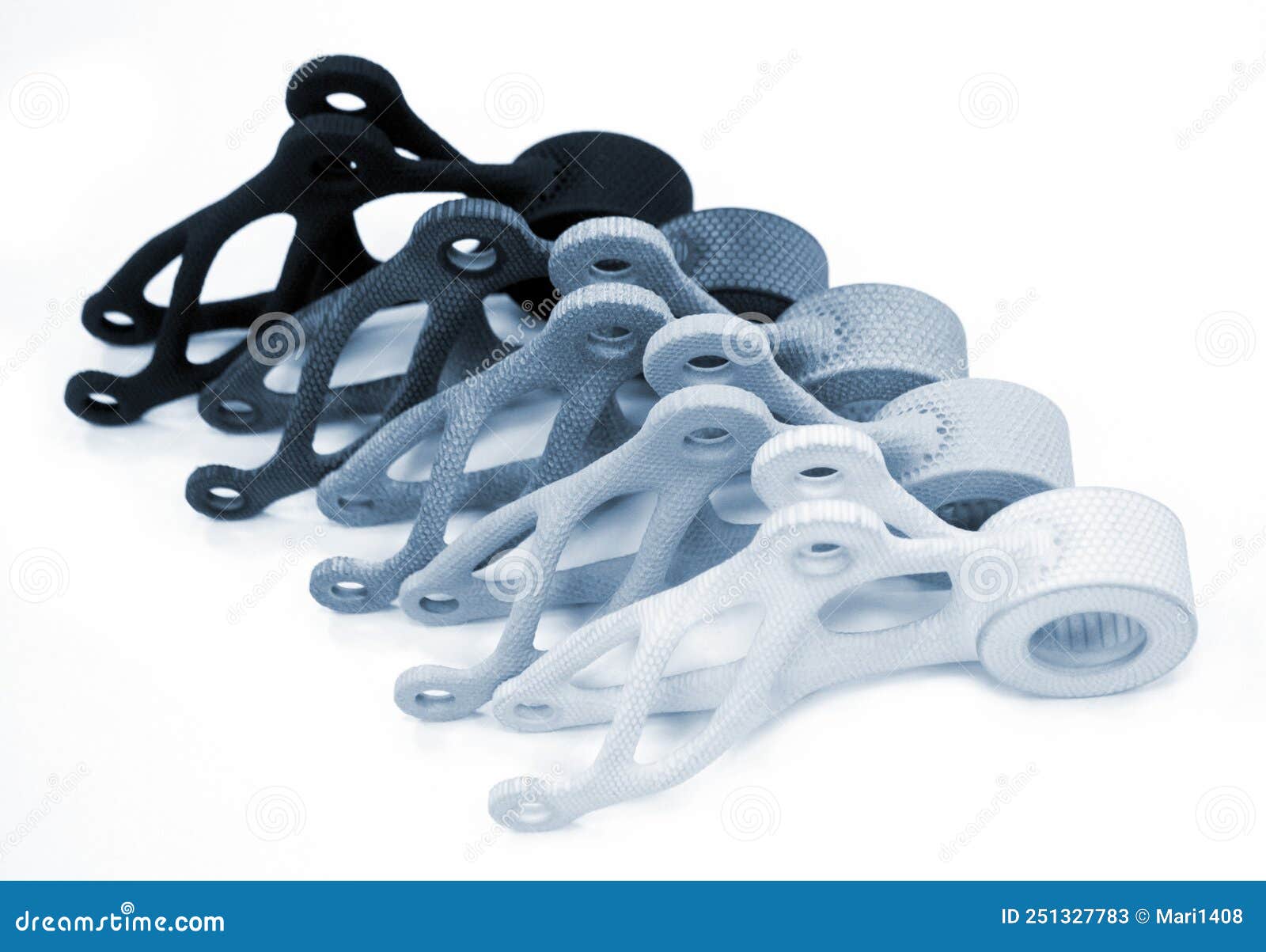 Models Printed on 3D Printer Isolated on White Background. Stock Image ...