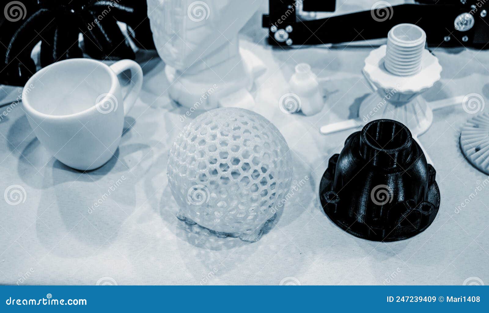 Models Printed on 3D Printer. Many Objects Printed on 3D Printer Made ...