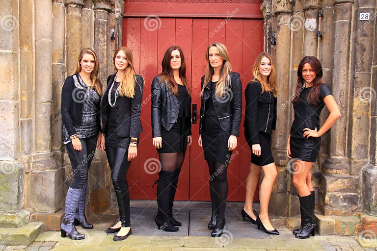 Models Showing New Winter Collection Streetstyle. Stock Image - Image ...