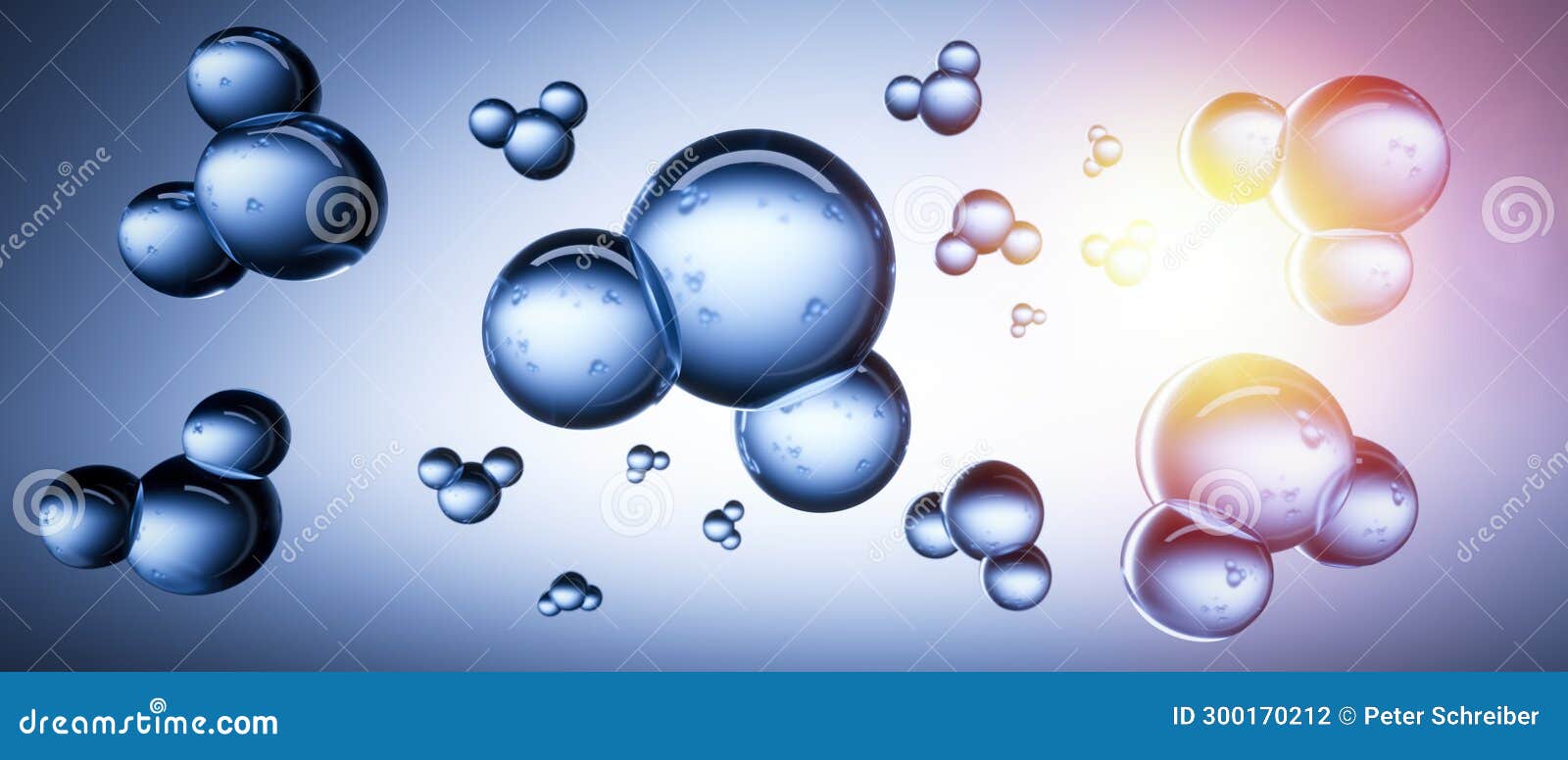 Models of Water Molecules - 3D Stock Illustration - Illustration of ...