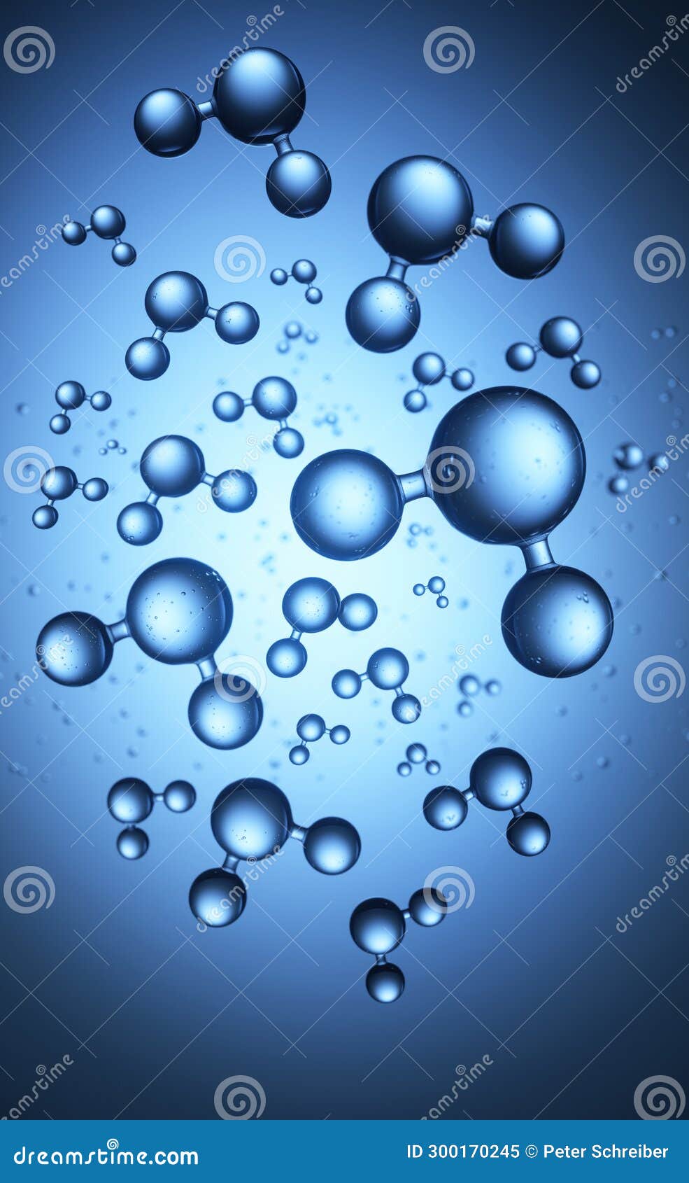 Models of Water Molecules - 3D Stock Illustration - Illustration of ...