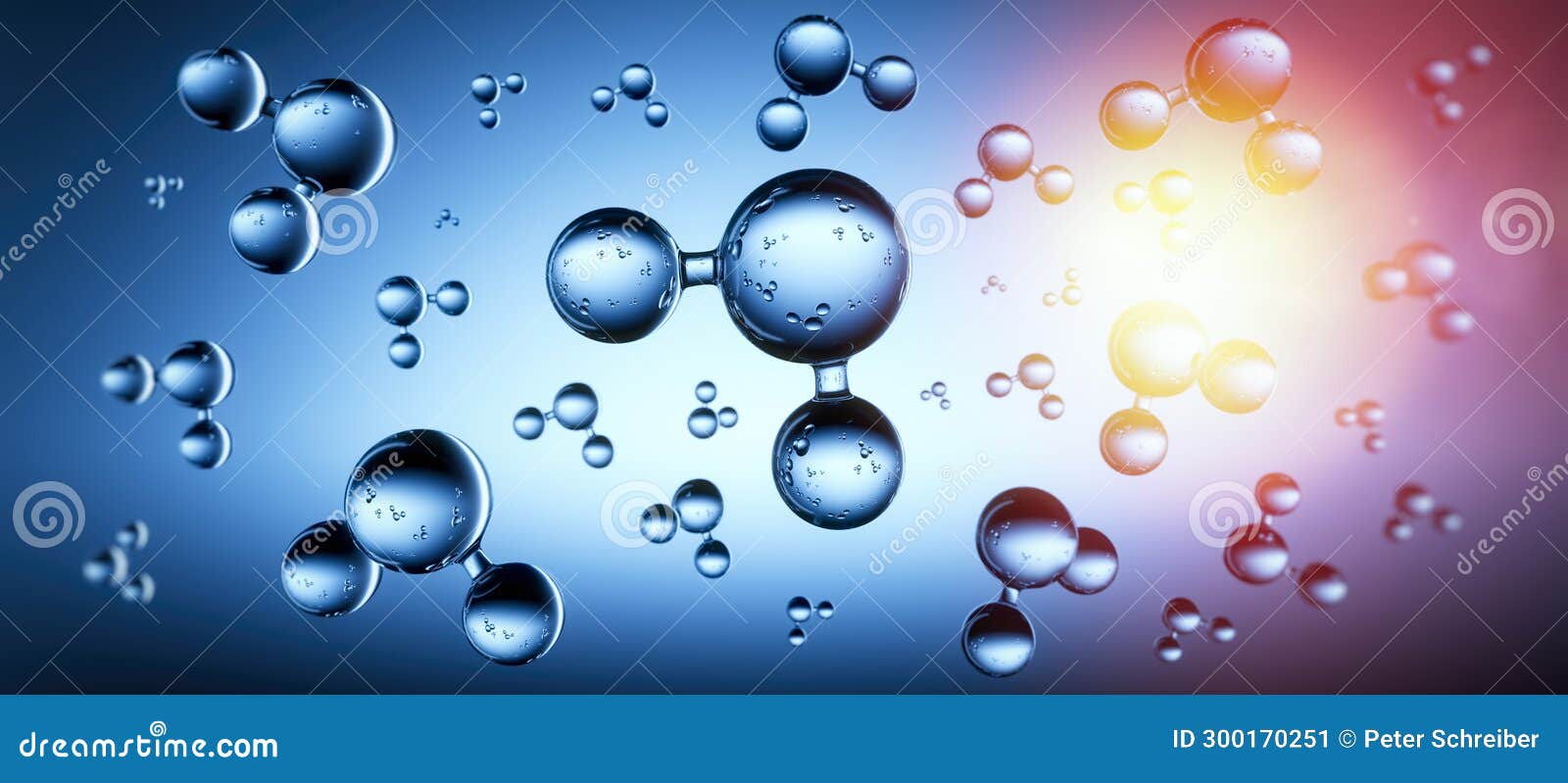 Models of Water Molecules - 3D Stock Illustration - Illustration of ...