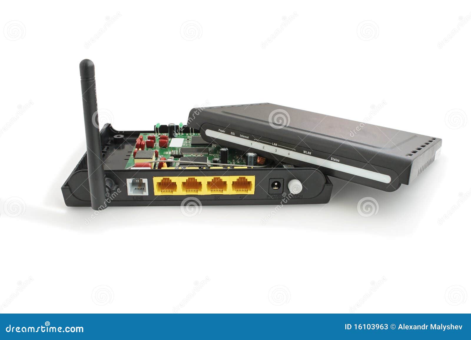 Modem. image stock. Image du connexion, détail, fond - 16103963