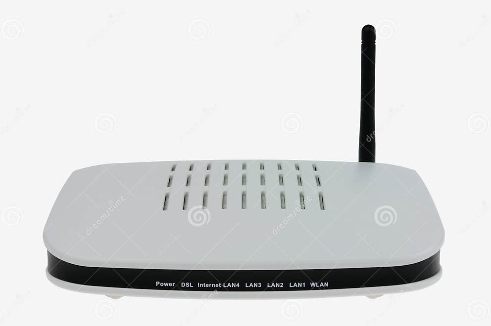 Modem Branco Com Antena Do Wifi Foto de Stock - Imagem de broadband ...