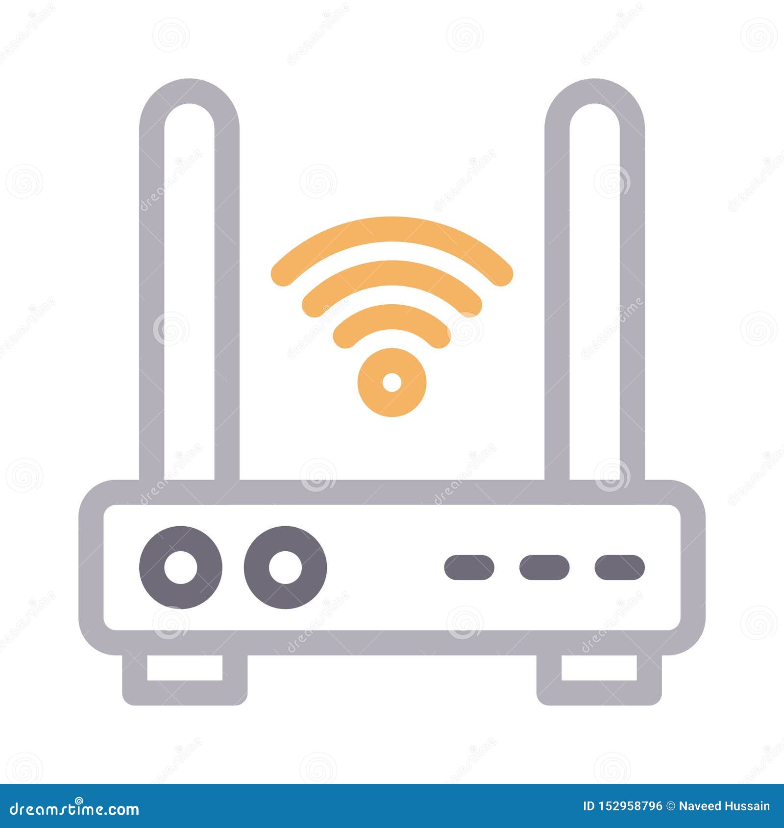 Modem Colour Line Vector Icon Stock Vector - Illustration of connect ...