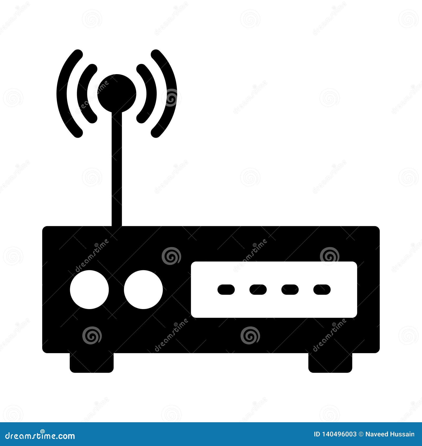 Modem Glyph Flat Vector Icon Stock Vector - Illustration of center ...