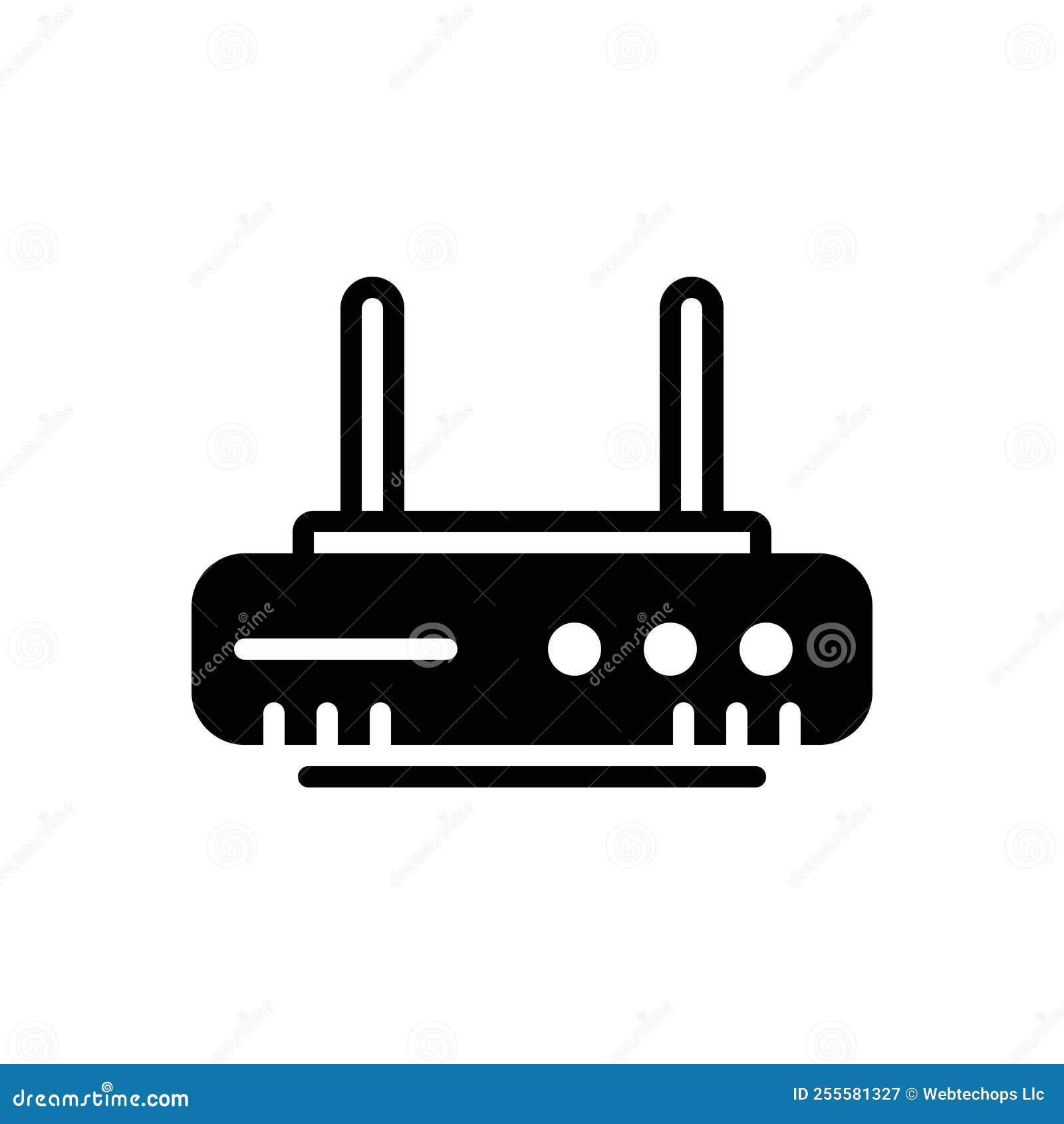 Black Solid Icon for Modem, Broadband and Routing Stock Vector ...