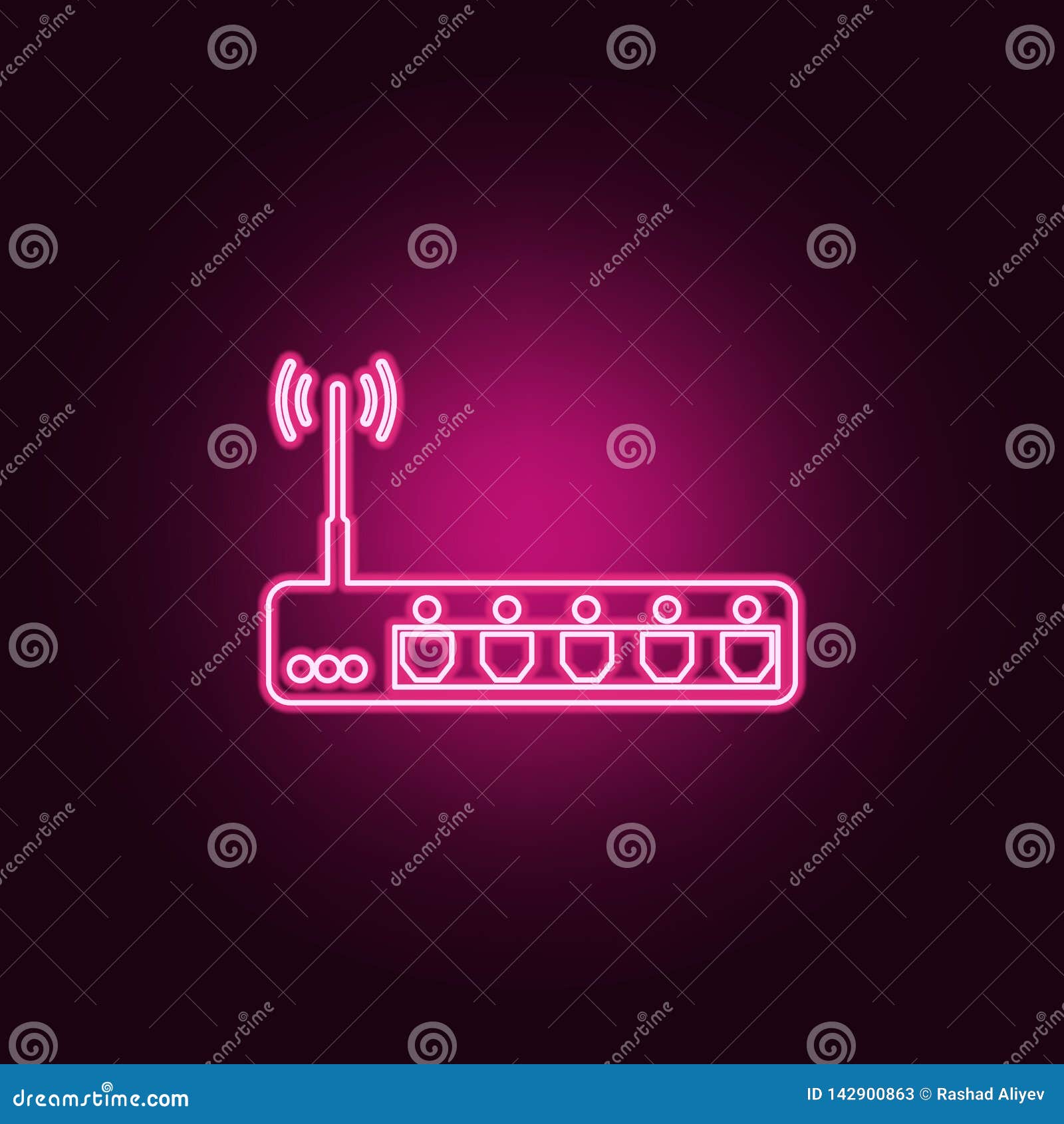 Modem Icon. Elements of Cyber Security in Neon Style Icons Stock ...
