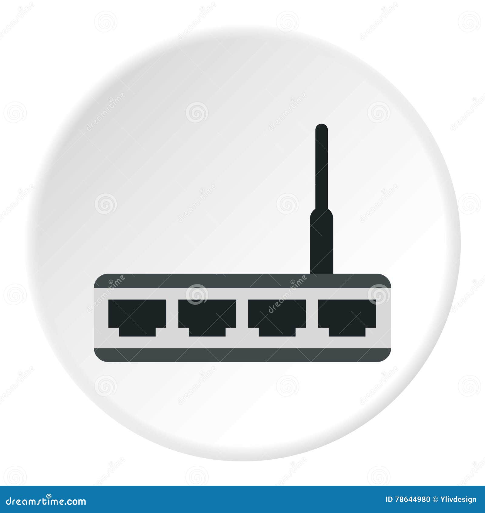 Modem icon, flat style stock vector. Illustration of connection - 78644980