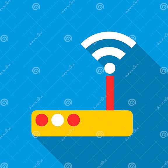 Modem icon, flat style stock illustration. Illustration of internet - 124377348