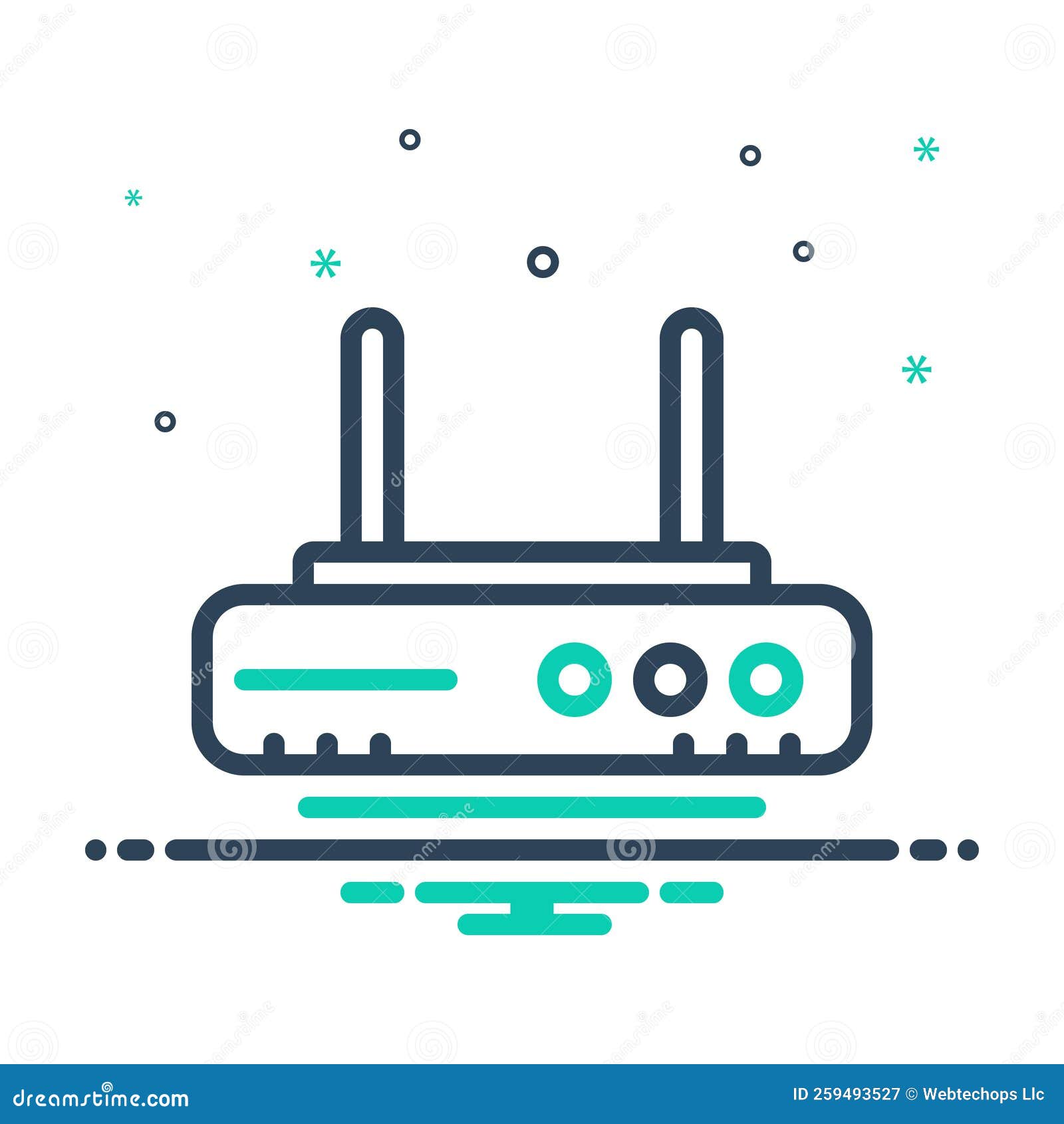 Mix Icon for Modem, Broadband and Routing Stock Illustration ...