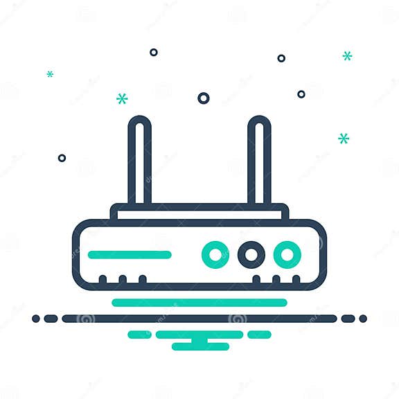 Mix Icon for Modem, Broadband and Routing Stock Illustration ...