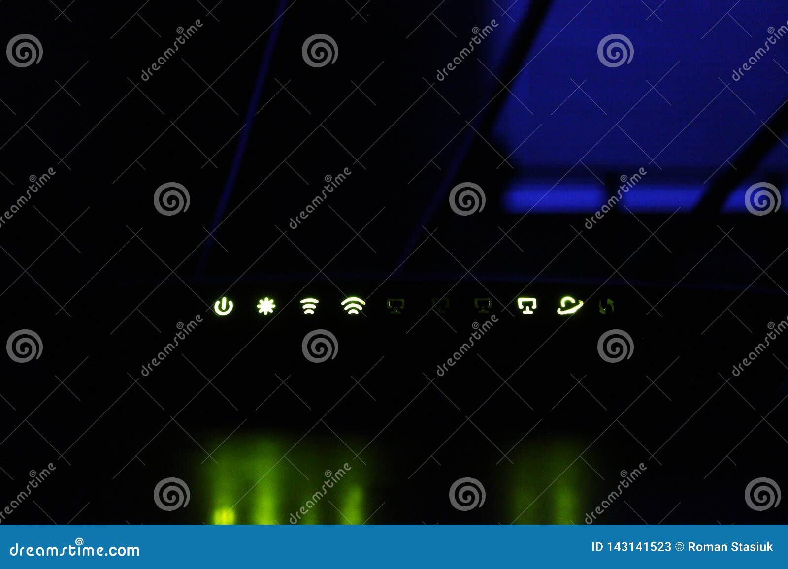 Modem for the Internet. Burning Lights on the Router Stock Image ...