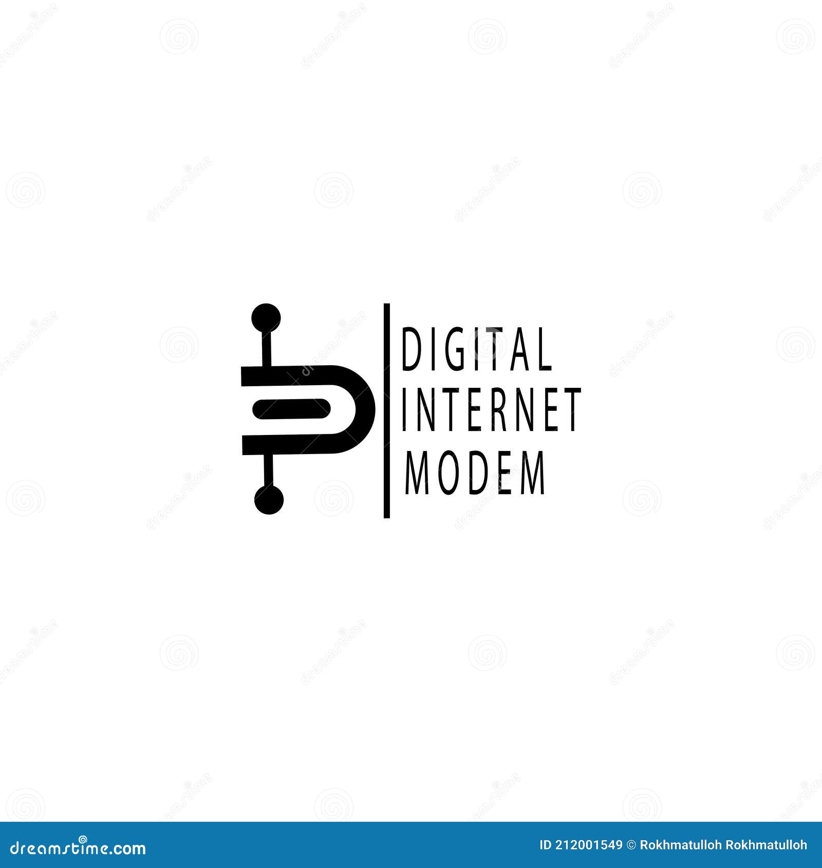 Modem Logo Illustration Digital Internet Design Vector Template Stock ...