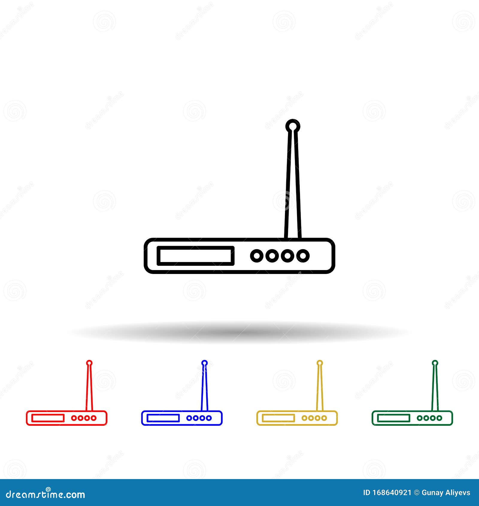 Modem Multi Color Style Icon Simple Thin Line Outline Vector Of Computer Parts Icons For Ui