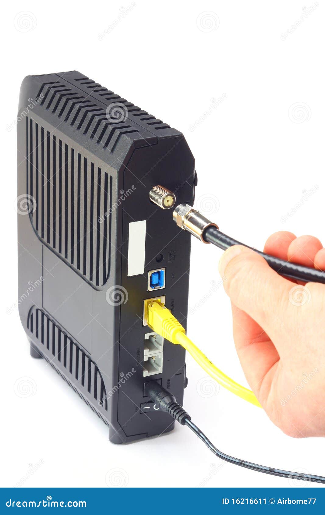 Modem por cabo imagem de stock. Imagem de broadband, modem - 16216611