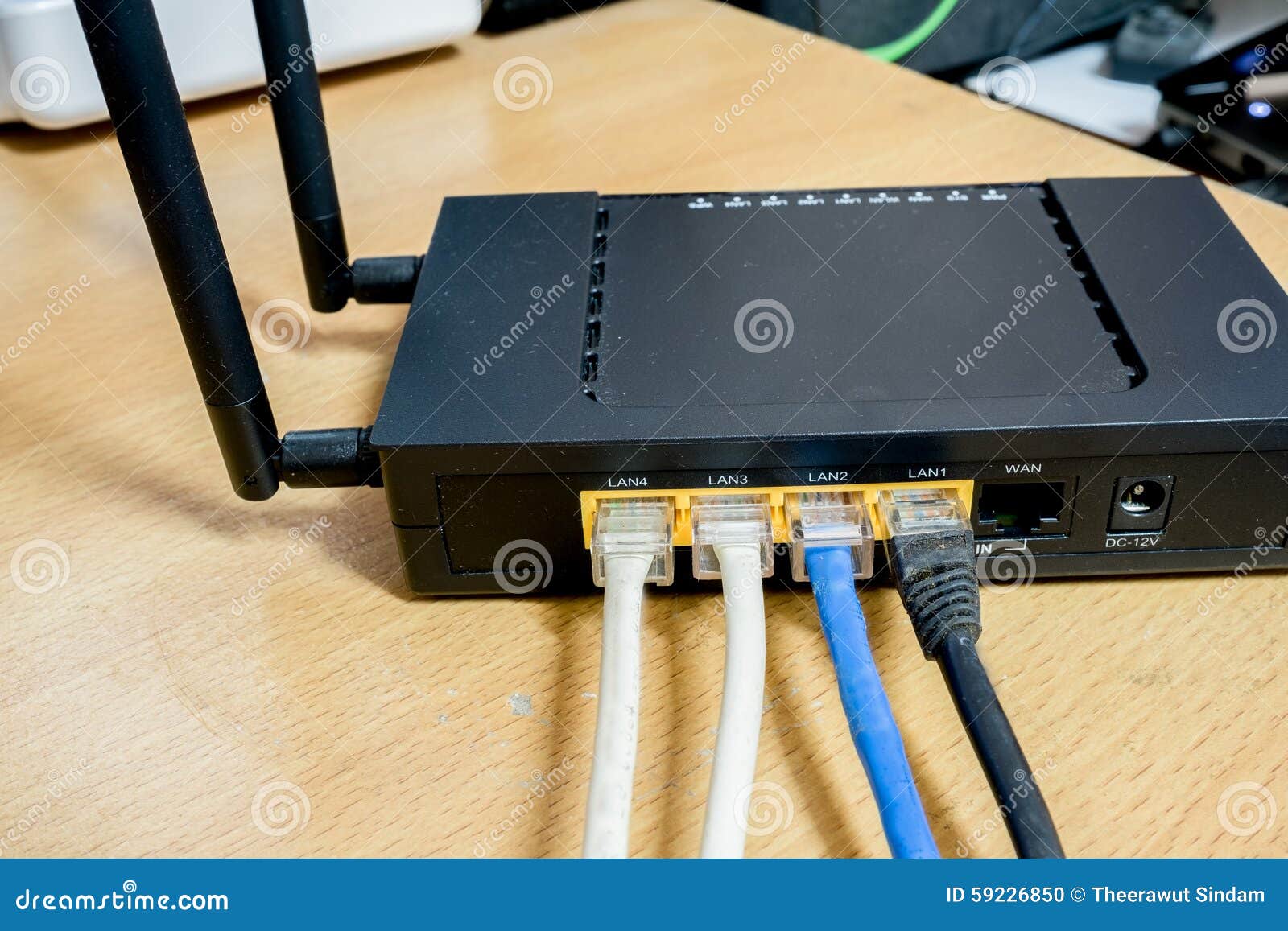 Modem Router Network Hub with Cable Connecting Stock Photo - Image of ...