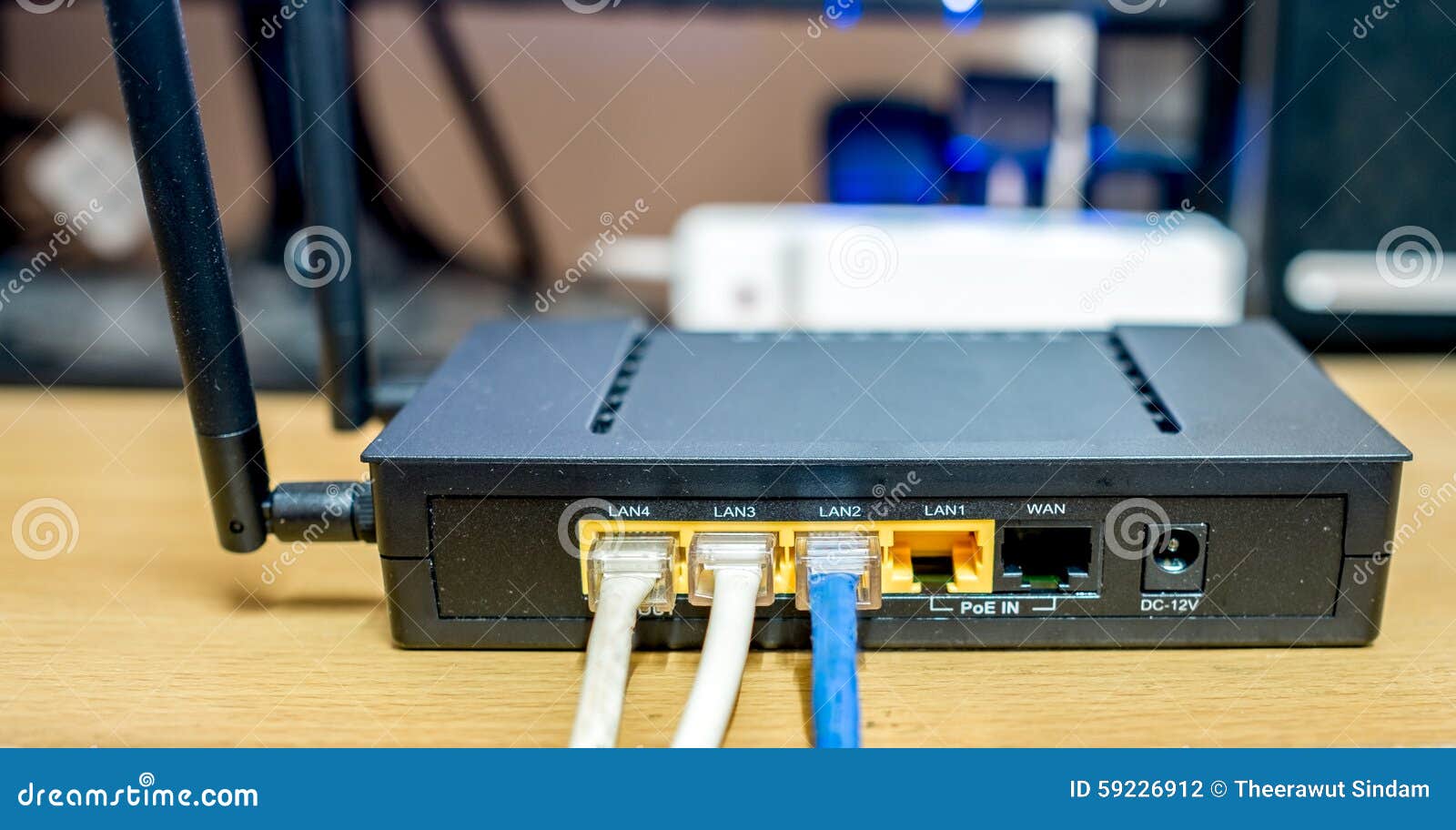 Modem Router Network Hub with Cable Connecting Stock Photo - Image of ...