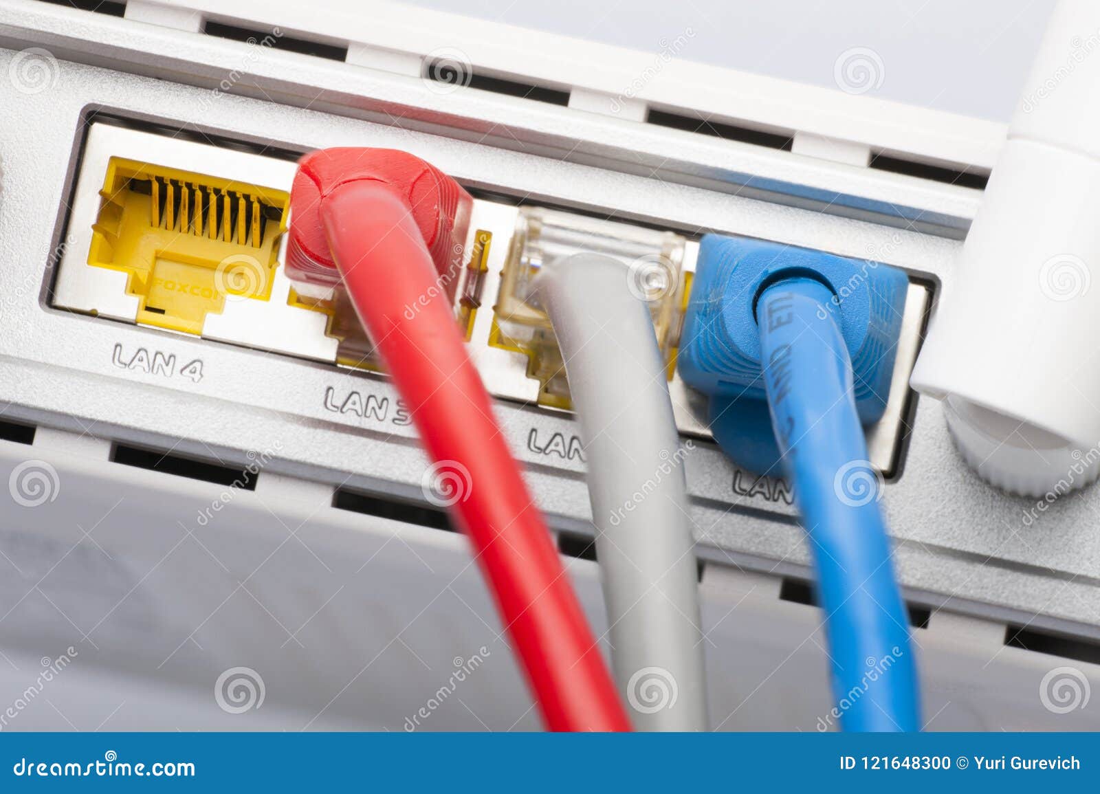 Modem Router Network Hub with Cable Connecting. Stock Photo - Image of ...