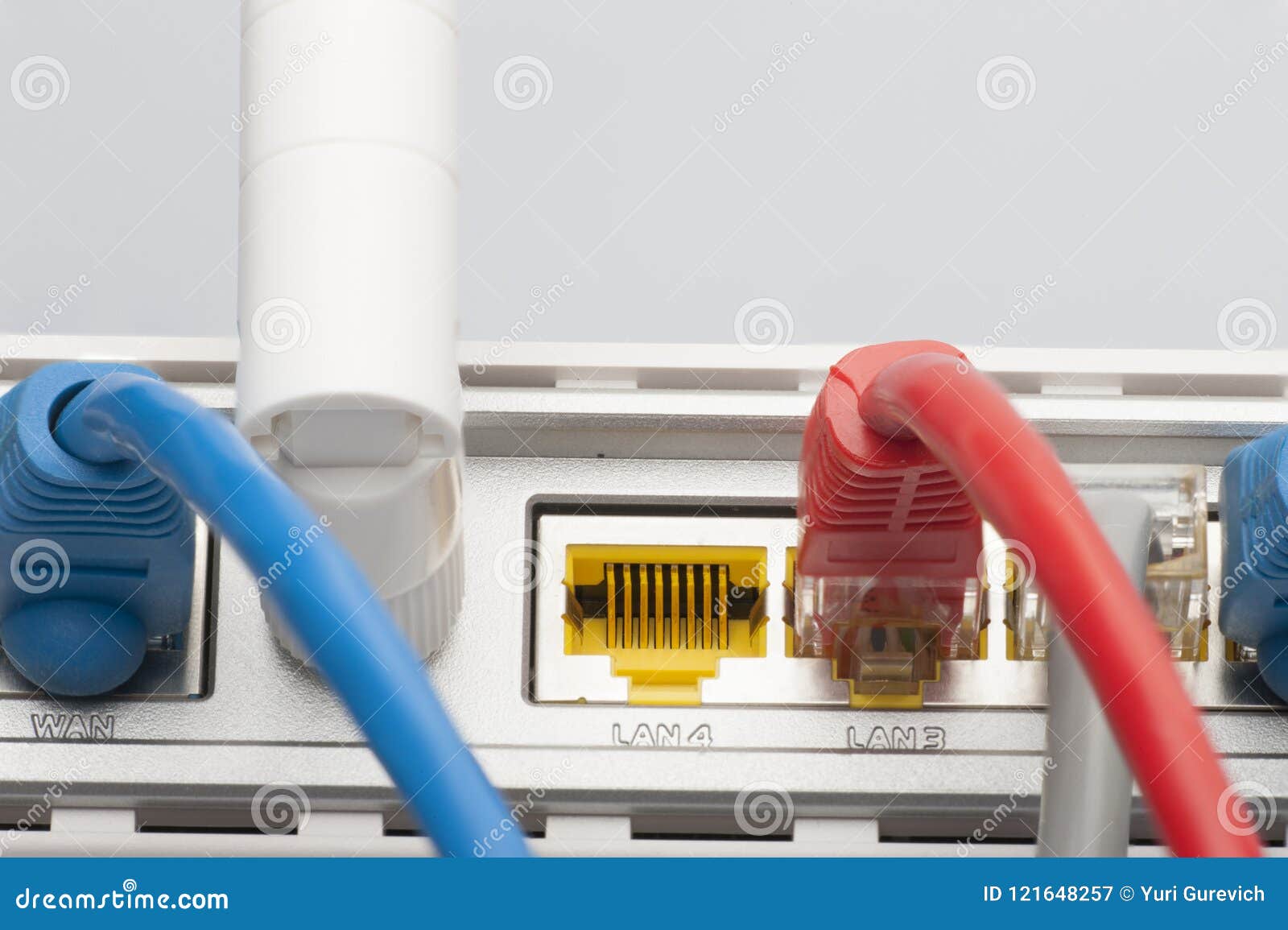 Modem Router Network Hub with Cable Connecting. Stock Image - Image of ...
