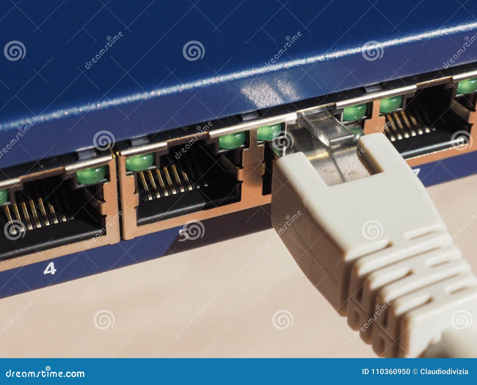 Modem Router Switch with RJ45 Ethernet Plug Ports Stock Photo - Image ...