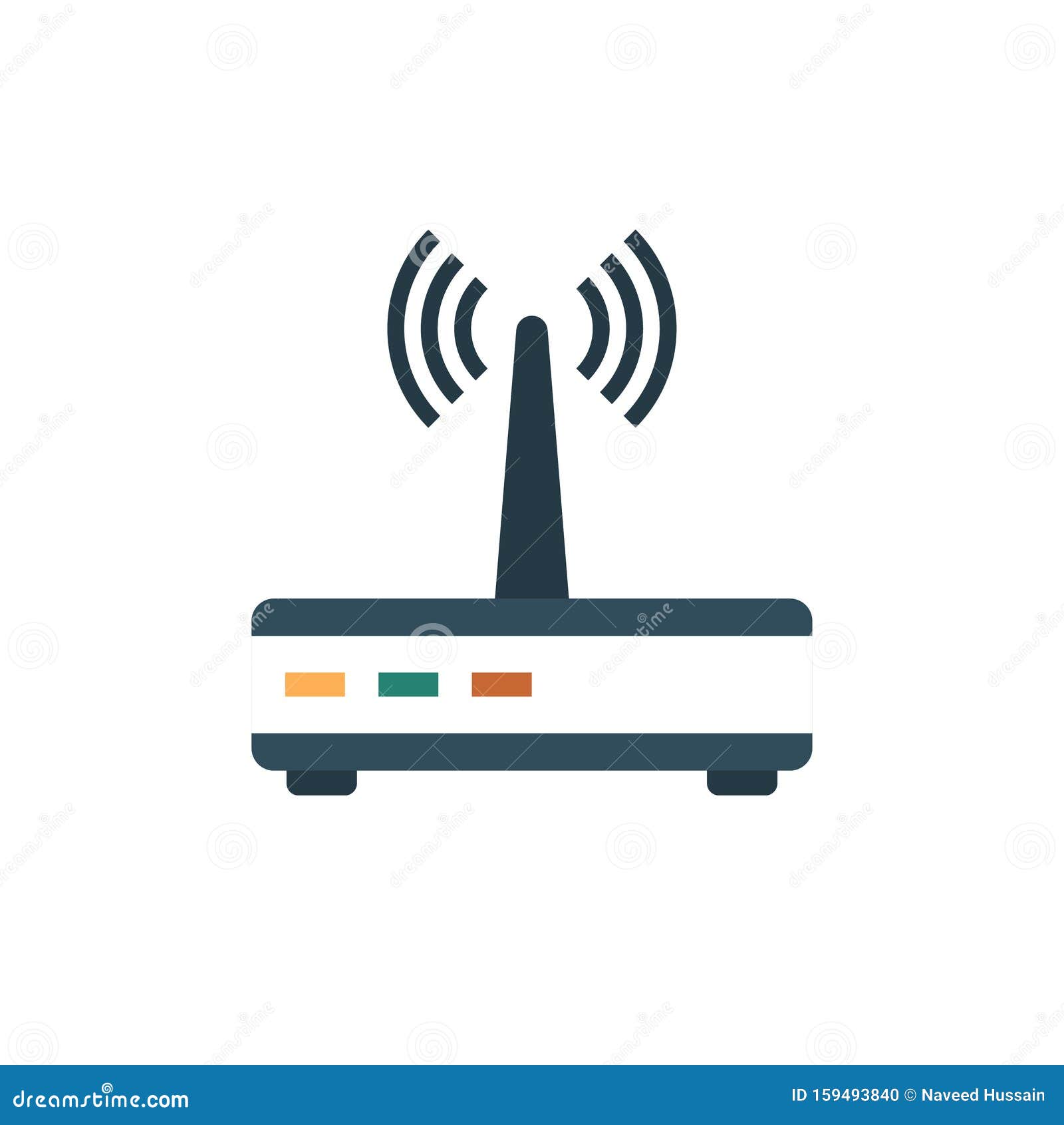Modem Signal Vector Flat Icon Stock Vector - Illustration of gateway ...
