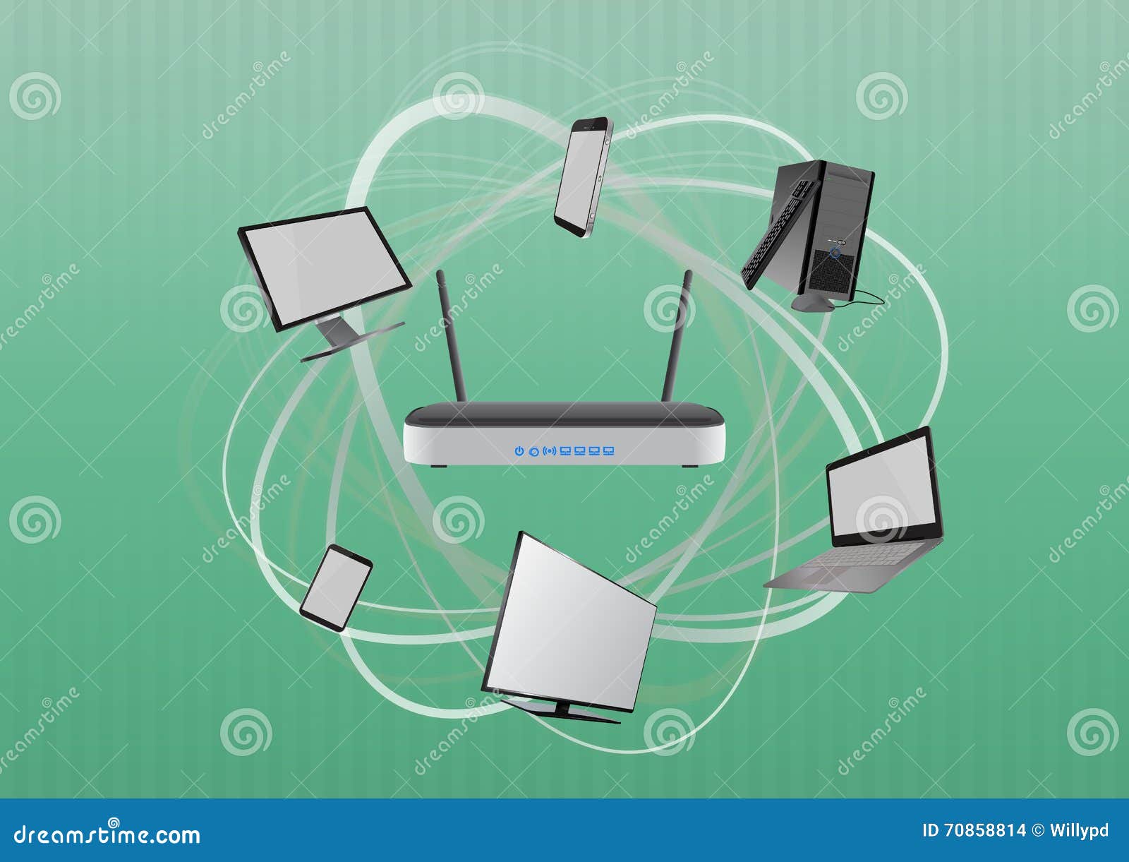 Modem tech device stock vector. Illustration of phone - 70858814