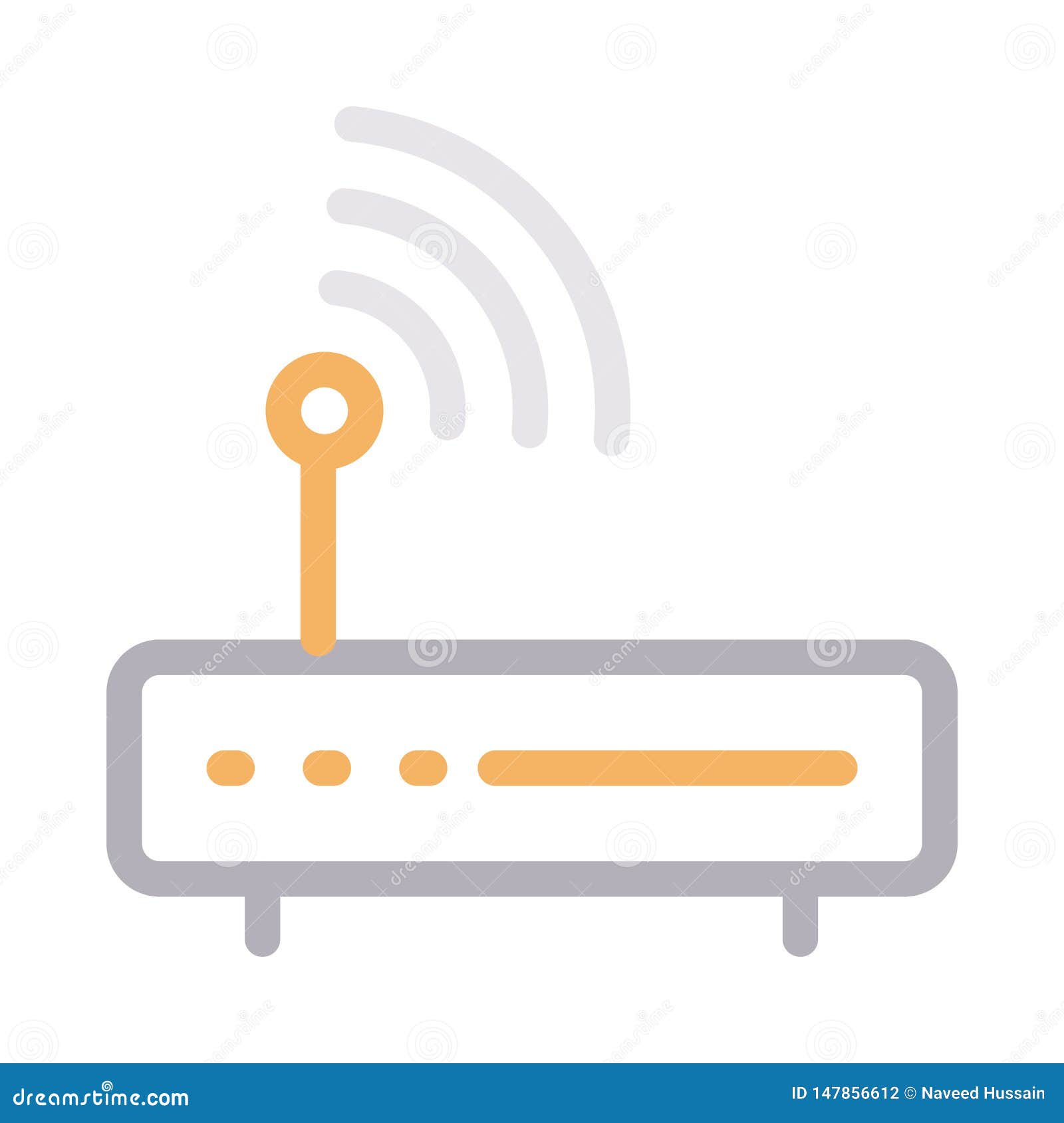 Modem Thin Color Line Vector Icon Stock Vector - Illustration of ...