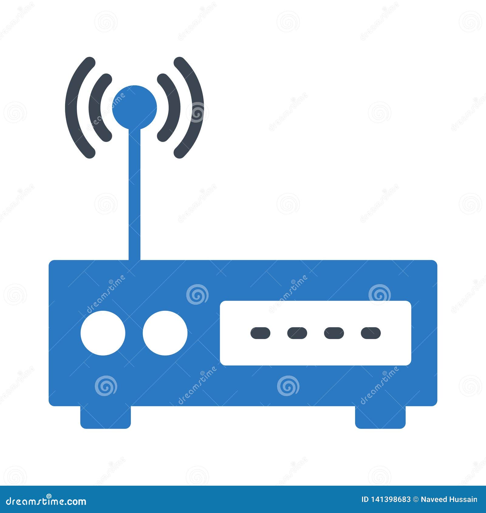 Modem Glyph Color Flat Vector Icon Stock Vector - Illustration of ...