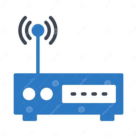 Modem Glyph Color Flat Vector Icon Stock Vector - Illustration of ...