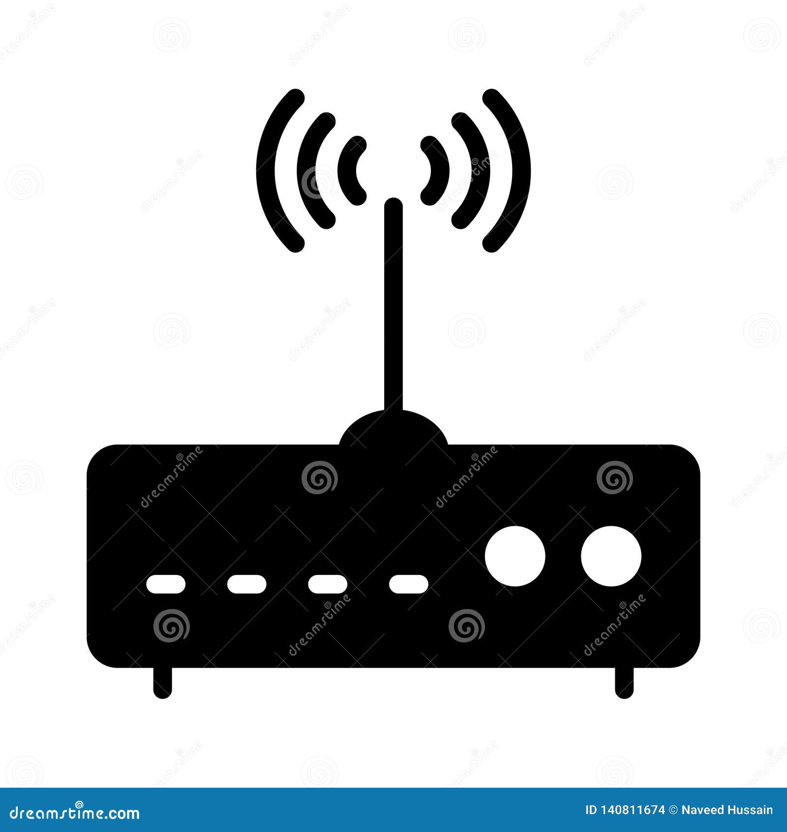 Modem Glyph Flat Vector Icon Stock Vector - Illustration of network ...